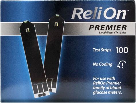 Relion Premier Blood Glucose Test Strips 100 Ct