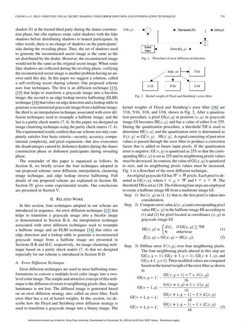 Pdf Self Verifying Visual Secret Sharing Using Error Diffusion And