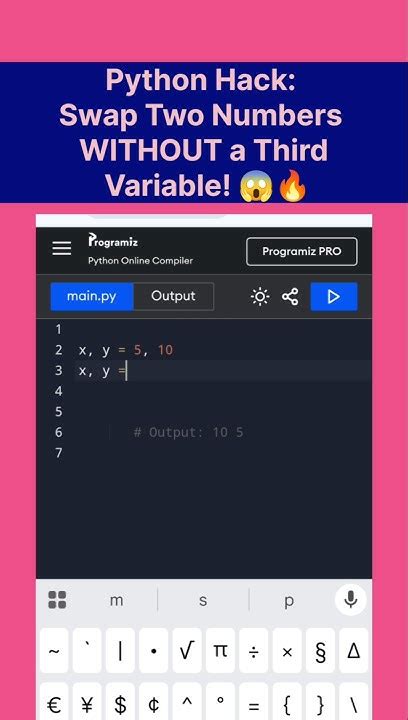 python hack swap two numbers without a third variable 😱🔥⚡most
