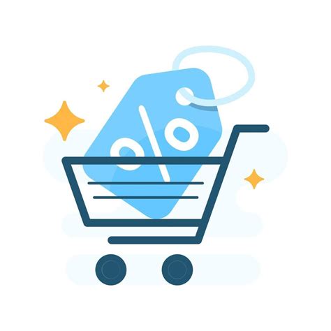 Shopping With Discount Concept Illustration Flat Design Vector Eps10