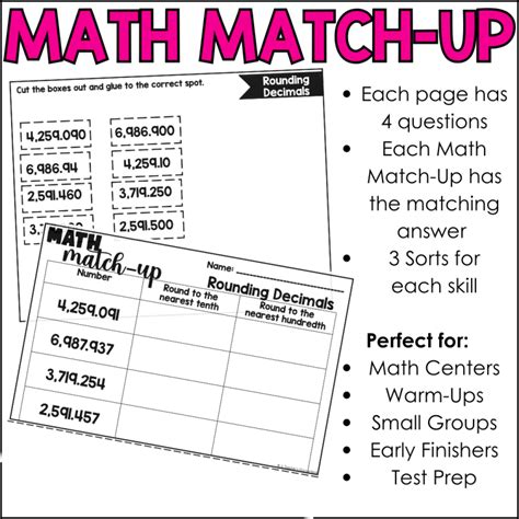 Rounding Decimals Math Sorts Math Centers Review Interactive Notebook