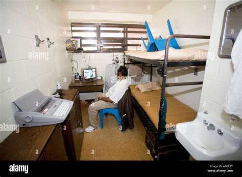 Inmate Watching Tv In His Cell At The Omaha Correctional Center Omaha