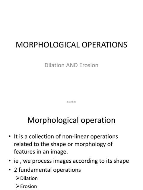 Morphological Operations Dilation And Erosion Pdf Computer Graphics Vision