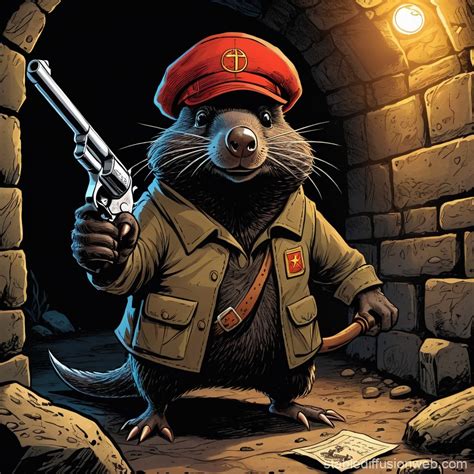 A Mole Wearing An Indigenous American Feather Headdress And Sweating