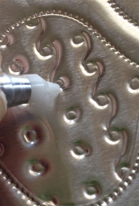 The Metal Embosser Stencils And Aluminum On A Tin Box Metal Embossing Metal Tape Art