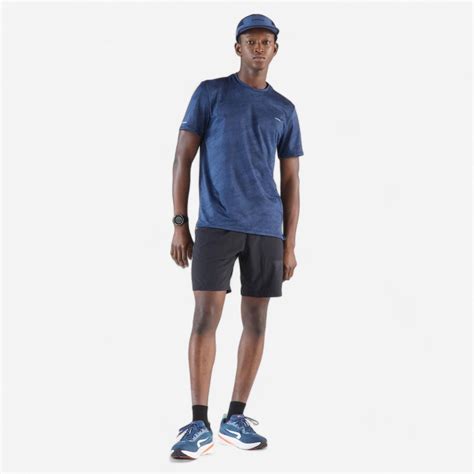 Mens Breathable Running T Shirt Run500 Dry Asphalt Blue
