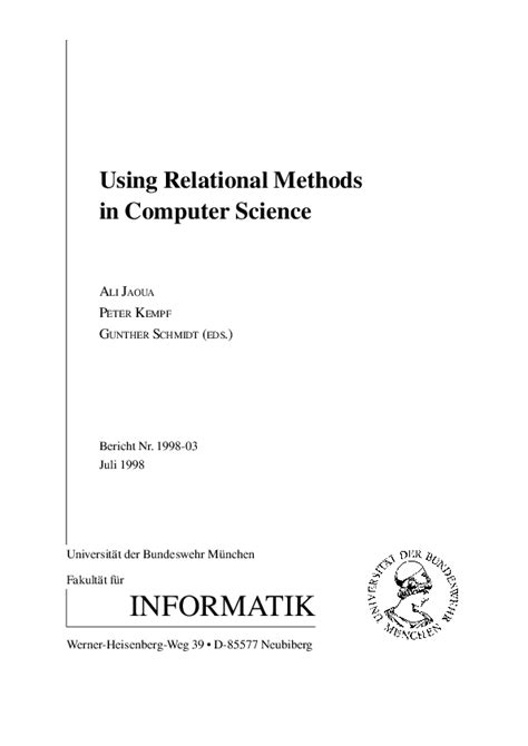 Pdf Relational Methods In Computer Science
