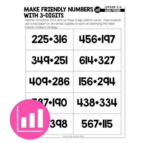 Lucky To Learn Math 2 Digit Addition Friendly Numbers Lesson 34 Differentiation Make