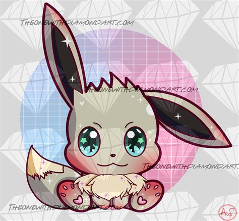 Chibi Eevee Shiny Edition ©aaliyah Craftienymphs The One With The Diamond Art