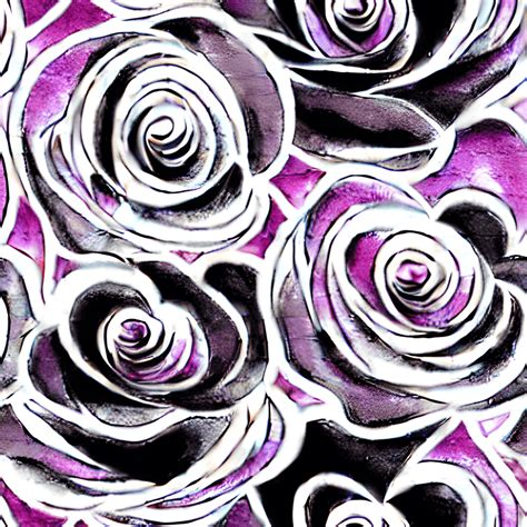 Fractal Flower Grayscale Watercolor Pattern · Creative Fabrica