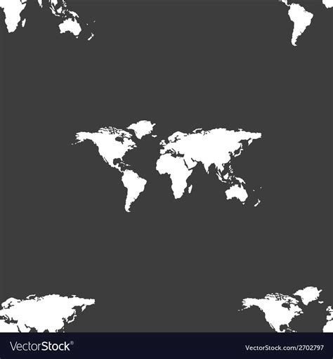world map web icon flat design seamless gray vector image