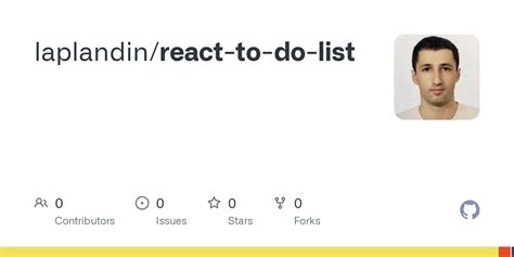 GitHub Laplandin React To Do List