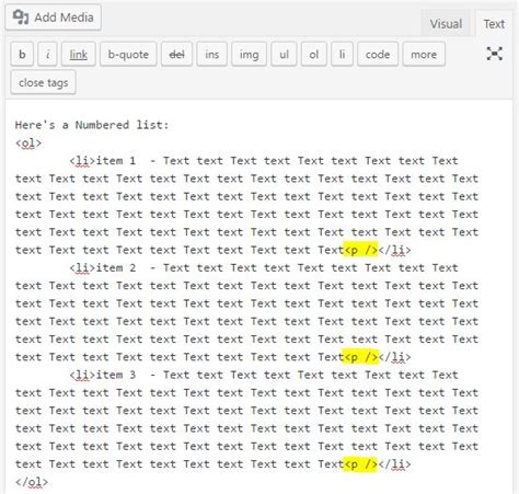 How To Add Spacing Between Bullet Points And Numbered Lists In Wp