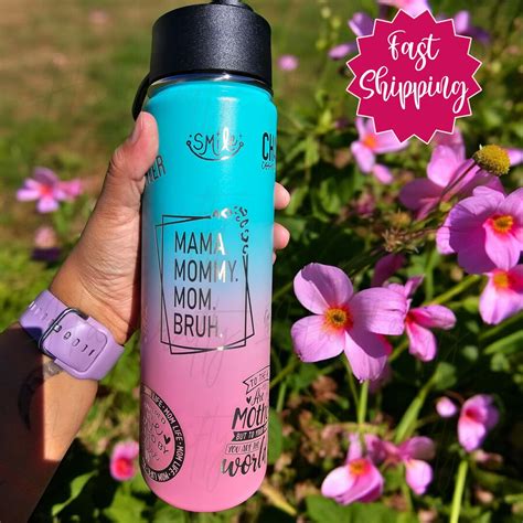 Personalized Mom Mama Full Wrap Insulated Flip Straw Stainless Steel