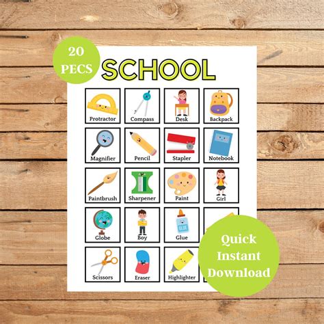 Autism Pec Cards Printable For Autism Behavior Chart For Etsy