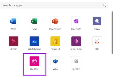 Adding A Website Workspace In Teams