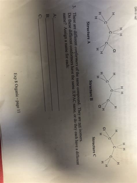 Solved НН Cl Cl Structure A Structure B Structure C These Chegg
