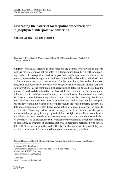 Pdf Leveraging The Power Of Local Spatial Autocorrelation In