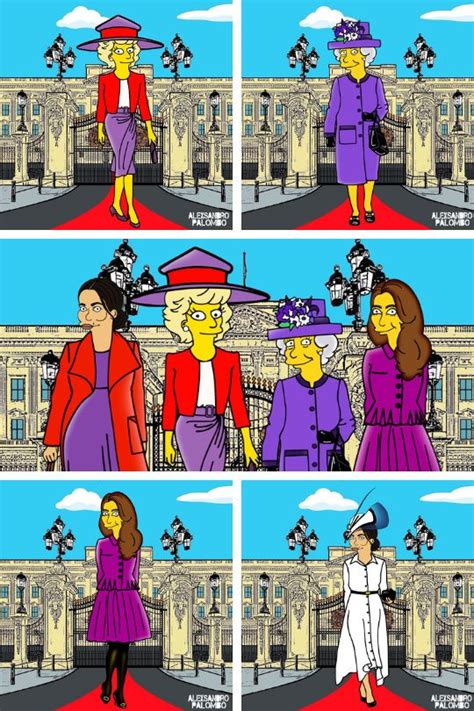 Princess Diana Has Arms Round Kate Middleton And Meghan Markle…as Simpsons Characters 👑
