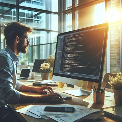 Candid Shot Of A Software Engineer Debugging Code In A Modern Office