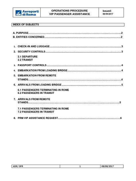 Annexe 96 Vip Passengers Assistence Procedure Pdf Baggage Airport