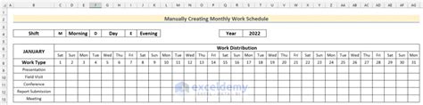 How To Create A Monthly Schedule In Excel 3 Simple Ways