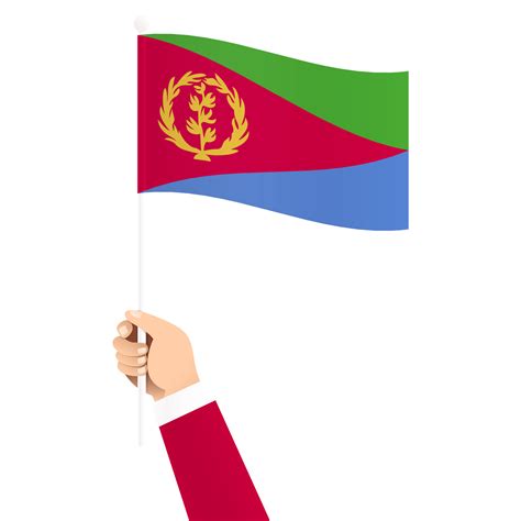 Hand Holding Eritrea National Flag Isolated Transparent Simple Illustration PNG