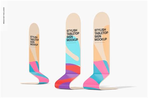 Premium Psd Stylish Tabletop Sign Set Mockup