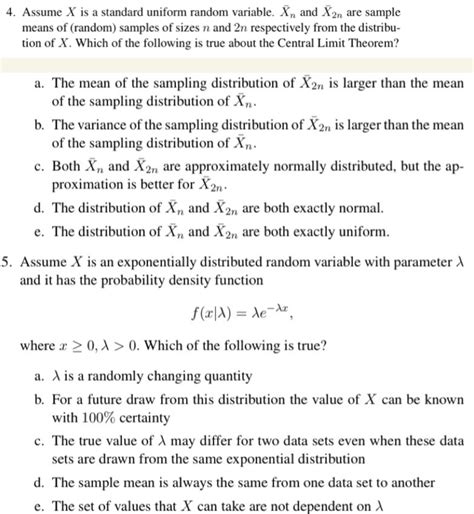 solved assume x ﻿is a standard uniform random variable x‾n