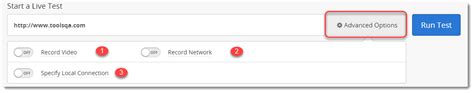 Advance Options Live Test Settings In Crossbrowsertesting