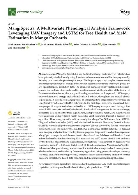 Pdf Mangispectra A Multivariate Phenological Analysis Framework Leveraging Uav Imagery And
