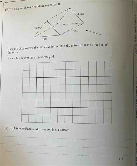 Solved 24 The Diagram Show Triangular Prism Rana Is Trying To Draw
