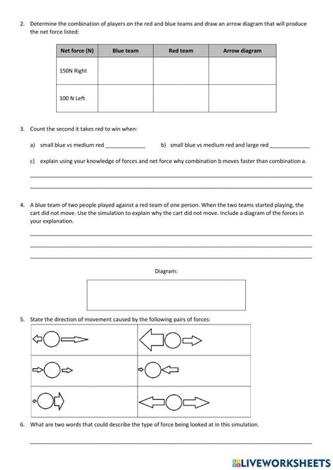 Phet Balanced Unbalanced Forces Worksheet Live Worksheets Worksheets Library