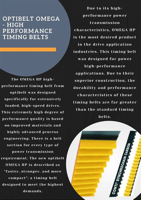 Optibelt Omega High Performance Timing Belts By Bolton Engineering