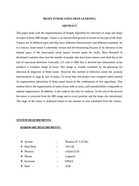 Brain Tumor Using Deep Learning Pdf