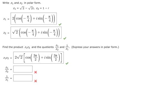 Solved Write Z1 ﻿and Z2 ﻿in Polar