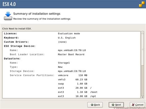 Installing VMware ESX 4