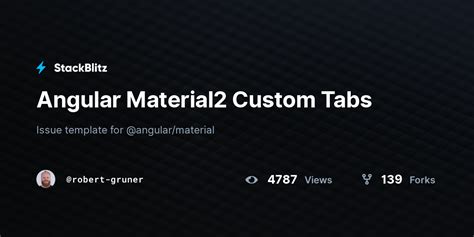 Angular Material2 Custom Tabs Stackblitz