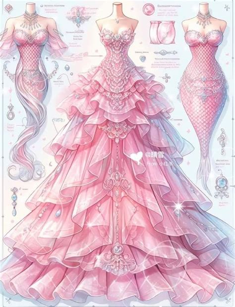 Dress Blueprints Sketch Of A Fantasy Dress