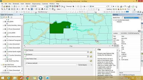Clip Tool Geoprocessing Arcmap Arcgis Lesson7 Youtube