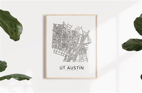 University Of Texas At Austin Ut Austin Campus Map Print By Aleisha