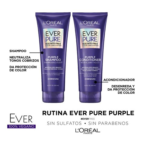 Nuevo Ever Purple De Loréal Shampoo Morado Para Neutralizar Tonos