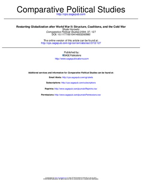Pdf Restarting Globalization After World War Ii Structure