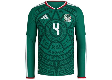 Adidas Mexico 2026 Home Authentic Long Sleeve Jersey Bold Green Soccr