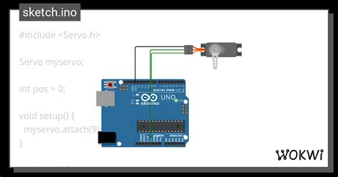 Skematik Dasar Servo Wokwi ESP32 STM32 Arduino Simulator