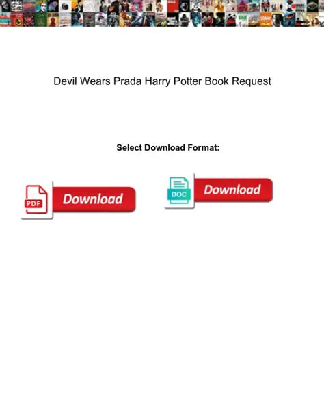 Devil Wears Prada Harry Potter Book Request Docslib