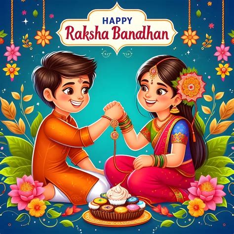 happy raksha bandhan cartoon free images free download on freepik