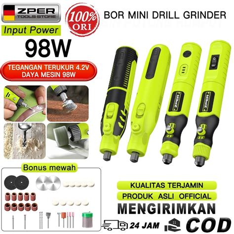 Jual Zper Bor Mini Listrik Set Lengkap Bor Portable Gerinda Listrik