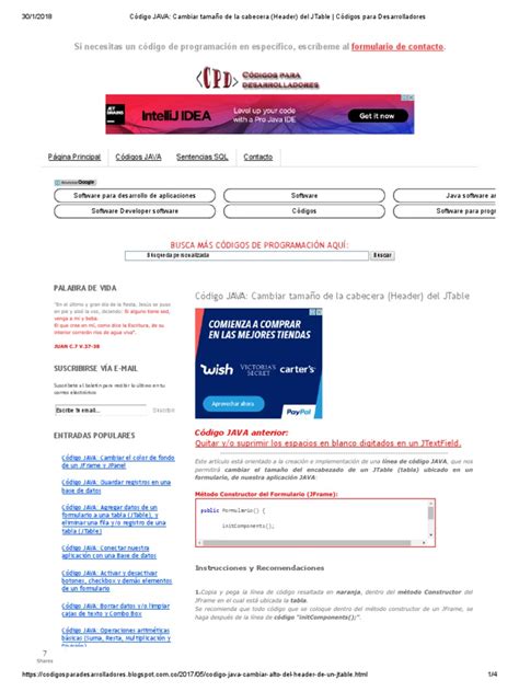 Código Java Cambiar Tamaño De La Cabecera Header Del Jtable Códigos Para Desarrolladores