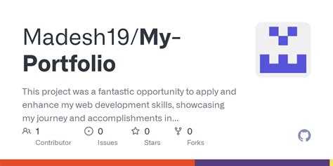 Github Madesh19my Portfolio This Project Was A Fantastic